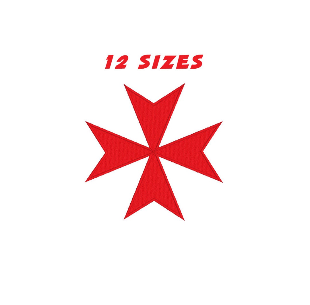 Maltese Cross Embroidery Design, Cross Embroidery Design, 12 Sizes ...