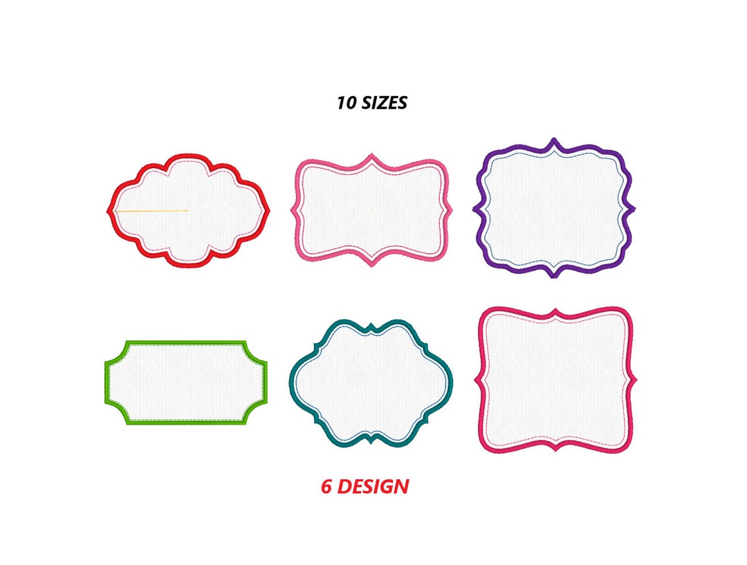 Set 6 Frames Applique Embroidery Design, Frames Embroidery Design, 10 ...