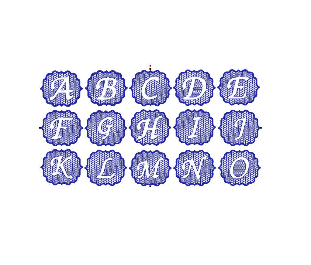 Embossed Machine Embroidery Alphabet, Monogram Towel Font, 5 Sizes ...