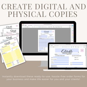 Editable Order Form Template Bundle, Fillable PDF, US Letter Size 8 ...