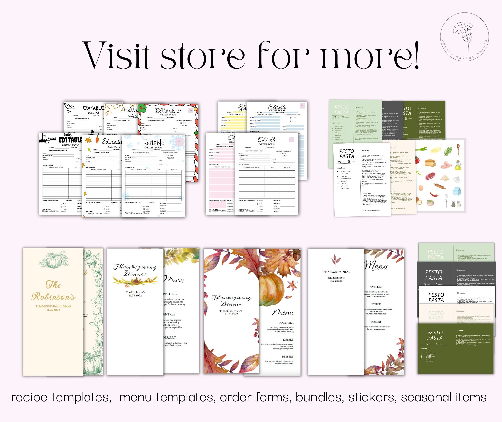 Editable Thanksgiving Menu Template for Fall Holiday Dinner, Printable ...