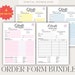 Editable Order Form Template Bundle, Fillable PDF, US Letter Size 8 ...