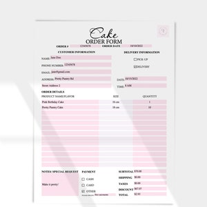 Editable Order Form Template Bundle, Fillable PDF, US Letter Size 8 ...