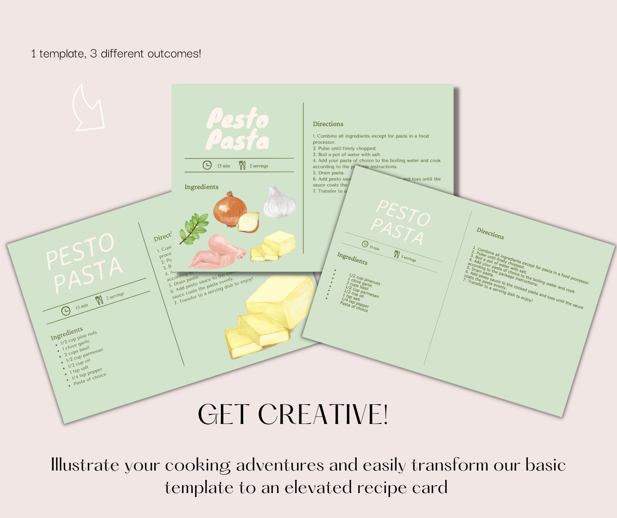 Editable Recipe Card Bundle 6x4, Printable Template in Fillable PDF ...