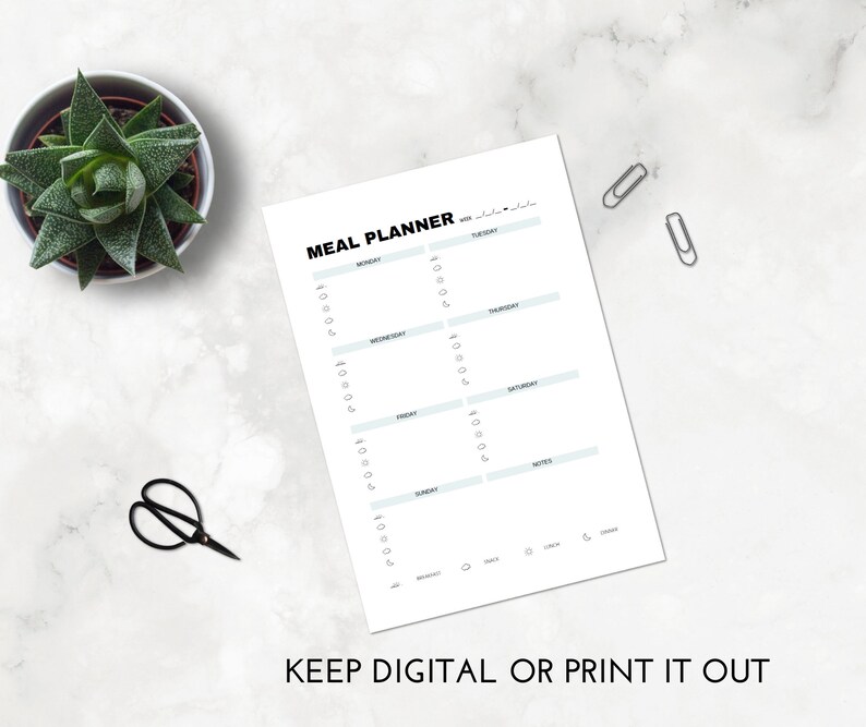 Meal Planner Bundle Printable PDF Weekly Meal Planner Daily - Etsy