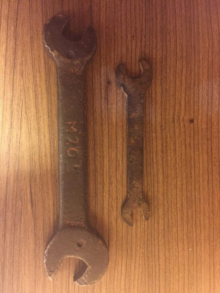 Vintage Old Cast Iron Wrench, Old Hand Tools, Handmade Tools, Two-prong ...