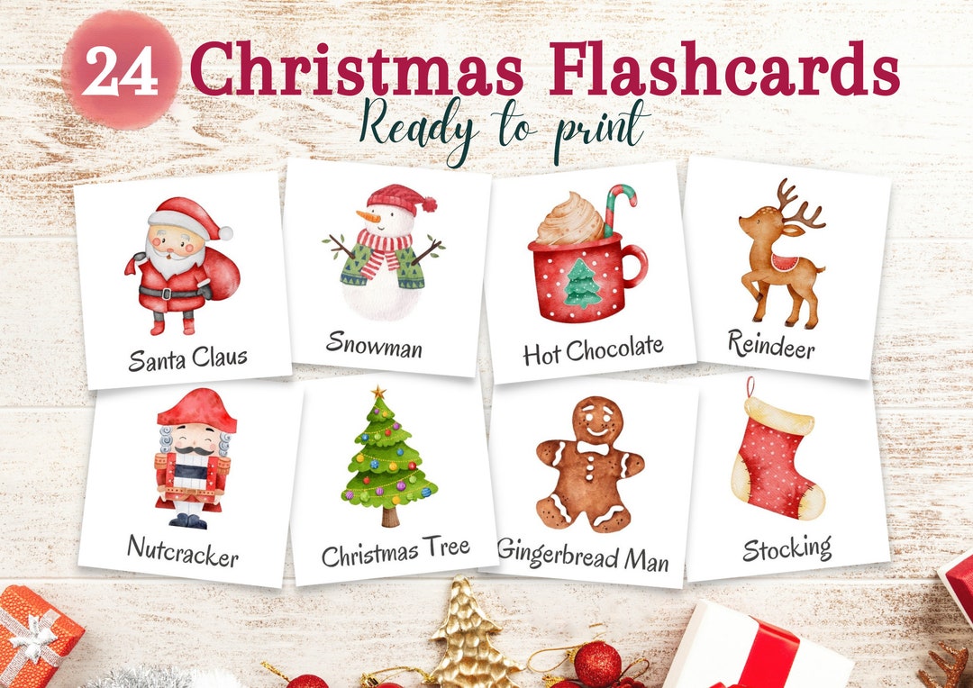 24 Christmas Flashcards | Winter Flashcards | Preschool Homeschool ...