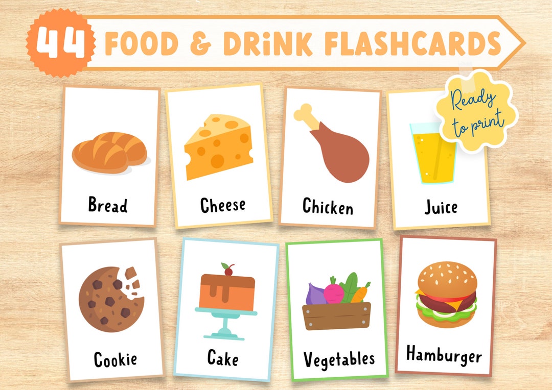 Food and Drink Flashcards | Montessori Flashcards | Homeschool ...