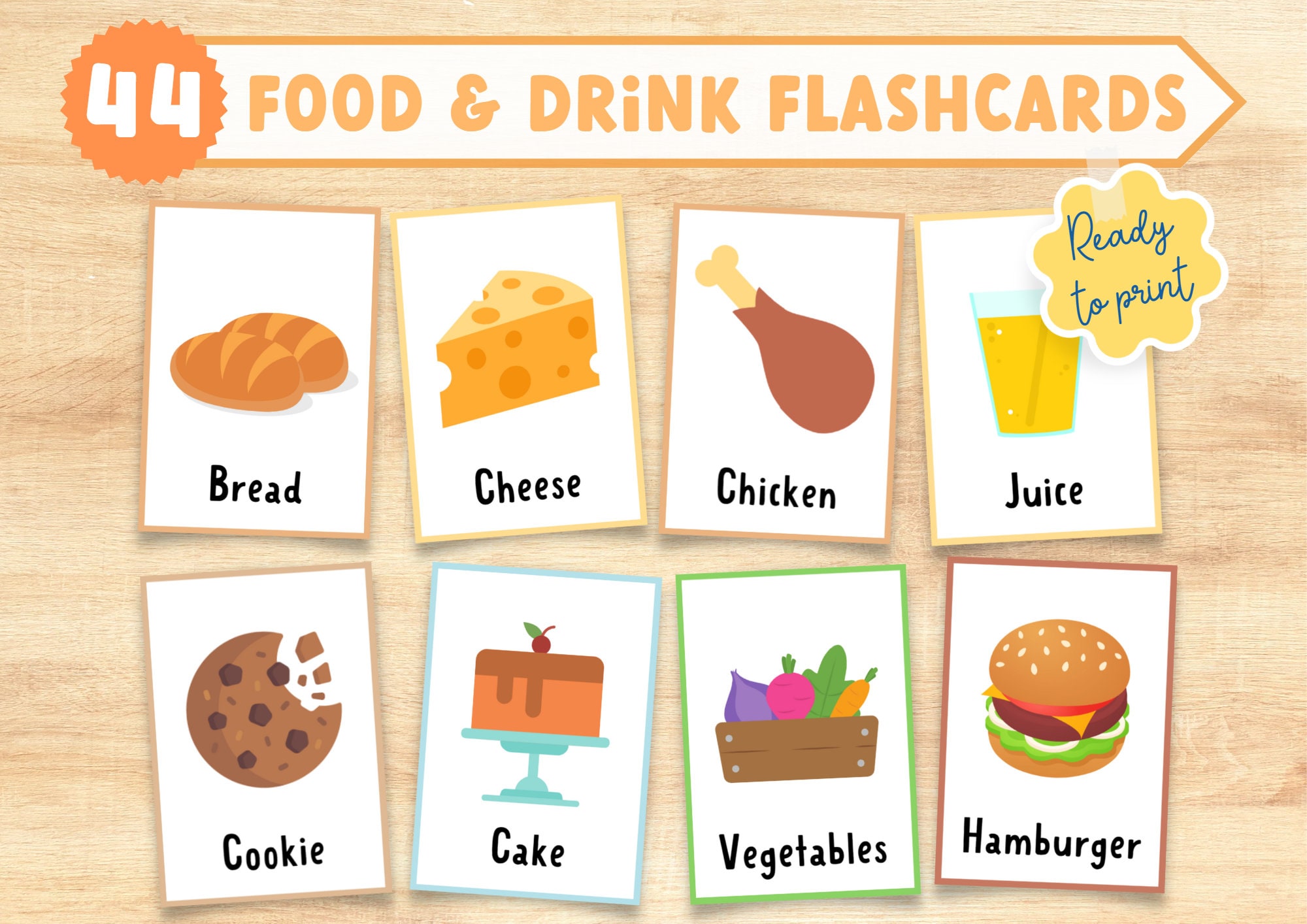 Tarjetas didácticas de comida y bebida / Tarjetas didácticas Montessori ...