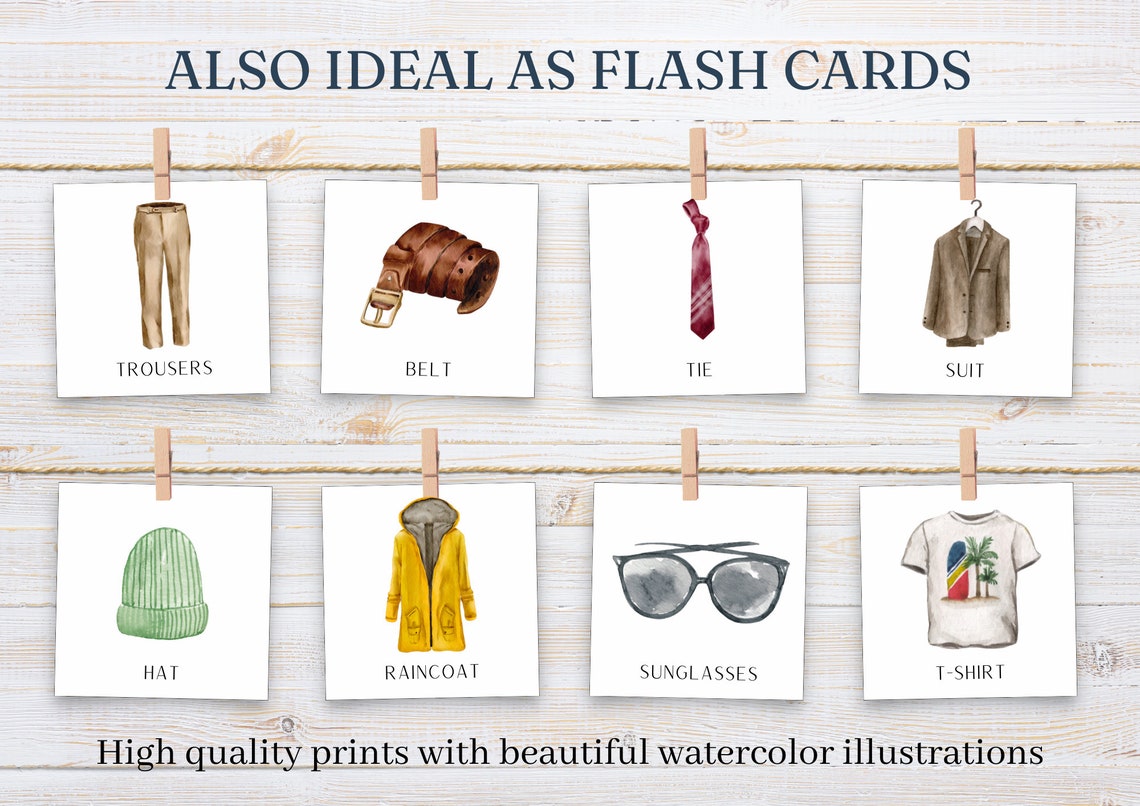 30 Clothes Matching Cards | Matching Game | Homeschool Printables ...