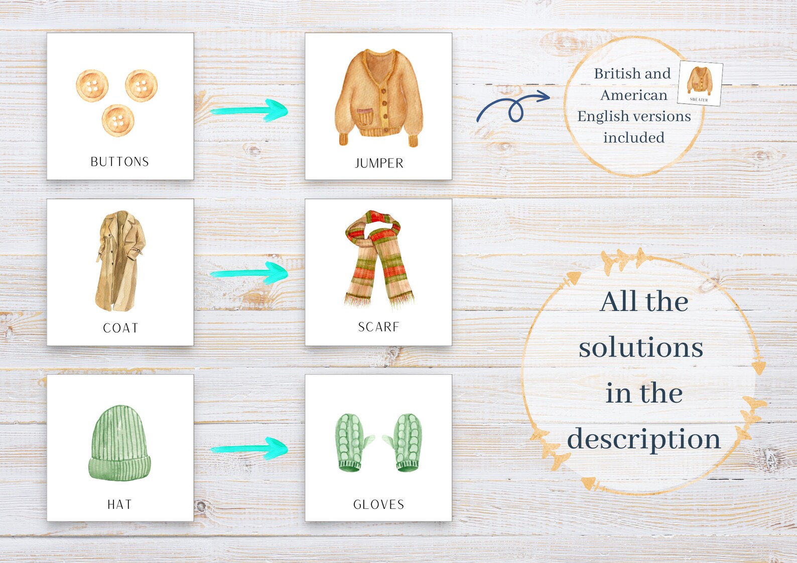 30 Clothes Matching Cards Matching Game Homeschool Printables ...