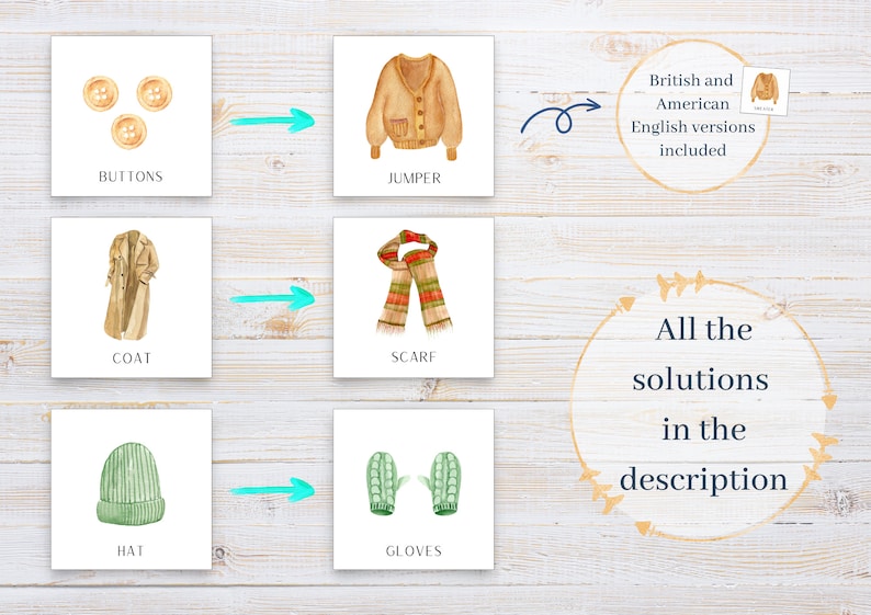 30 Clothes Matching Cards | Matching Game | Homeschool Printables ...