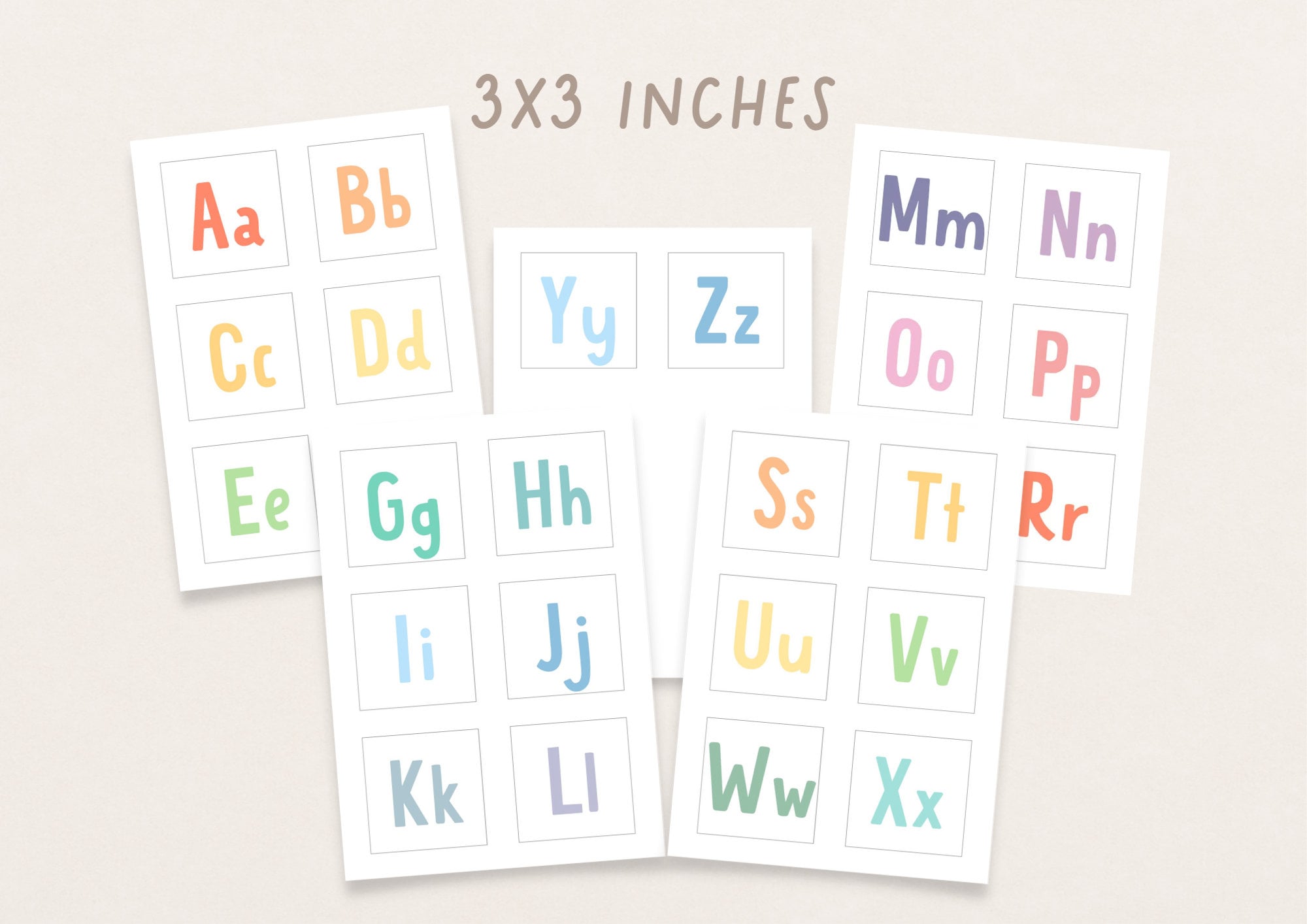 Alphabet 26 Printable Flash Cards Preschool Materials Homeschool ...