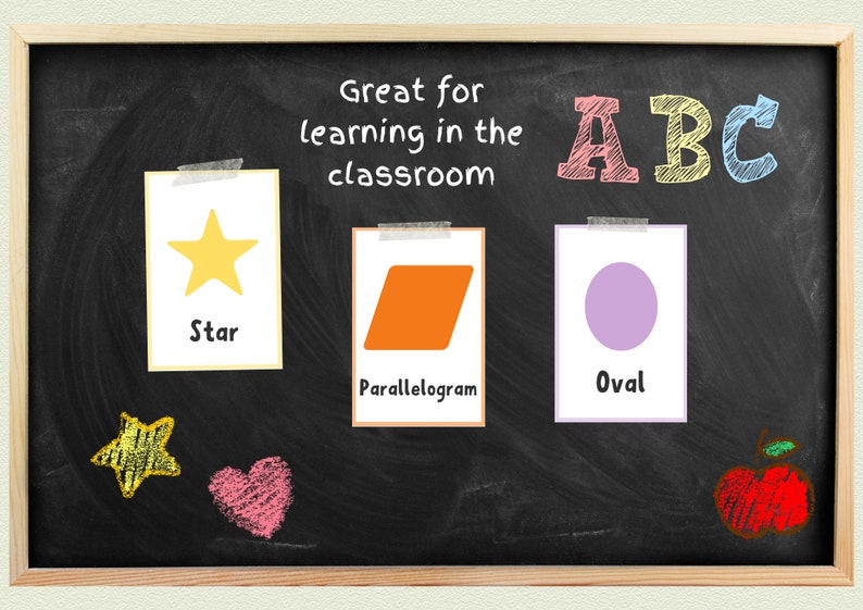 12 Shapes Flash Cards Pdf Printables Preschool Materials Homeschool ...