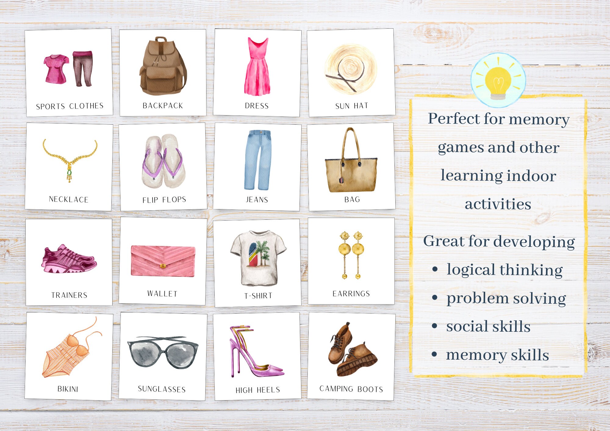 30 Clothes Matching Cards | Matching Game | Homeschool Printables ...