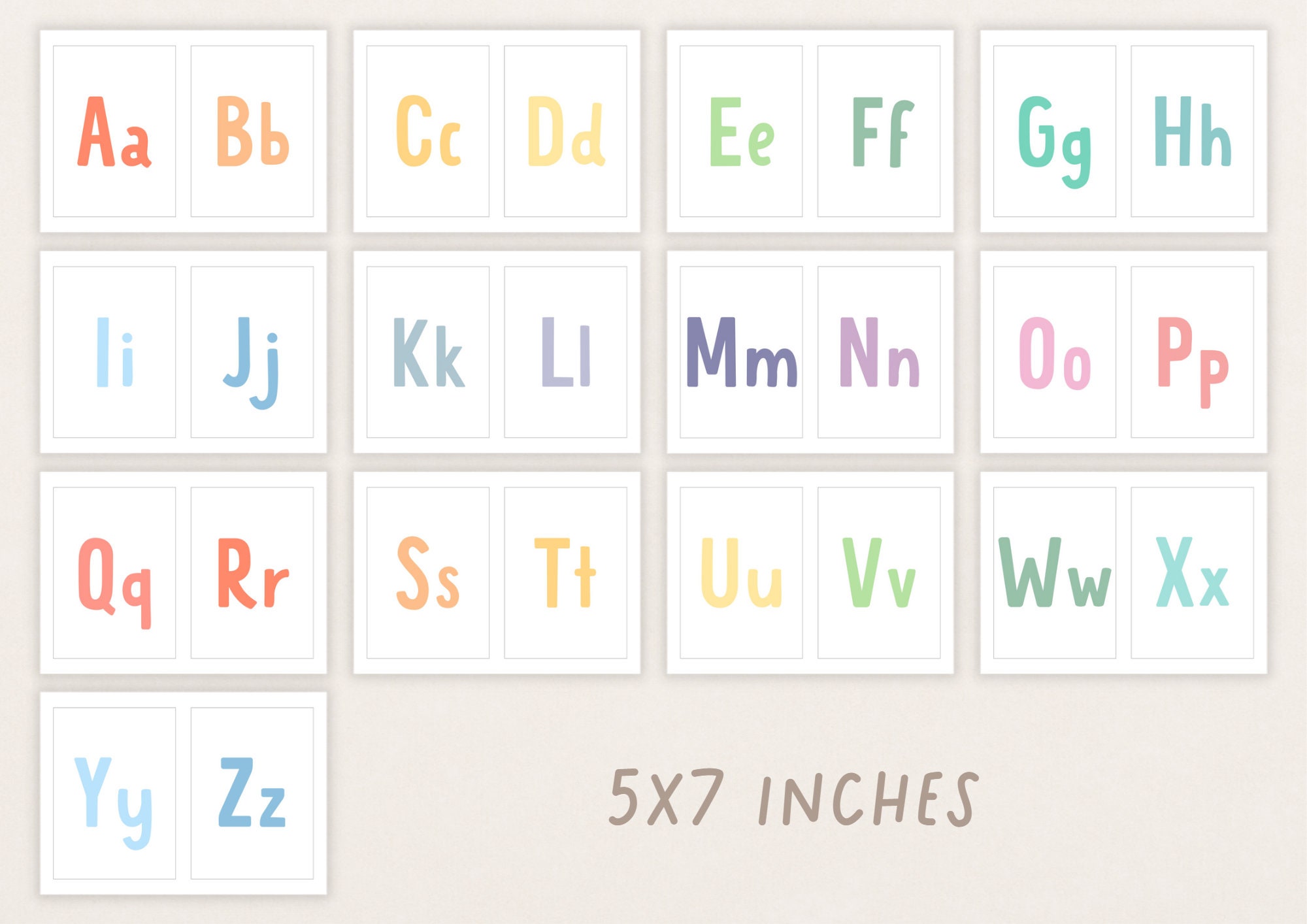 Alphabet 26 Printable Flash Cards Preschool Materials Homeschool ...