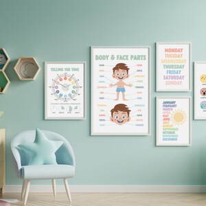 BUNDLE 15 Educational Posters | Homeschool Preschool Printables | ABC ...