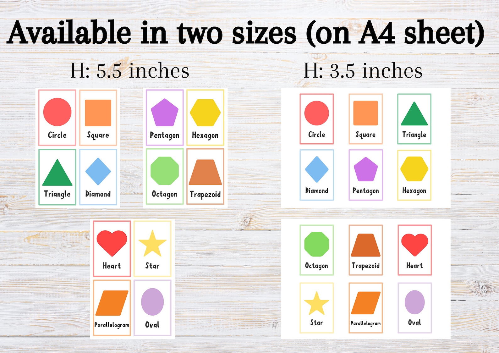 12 Shapes Flash Cards | Pdf Printables | Preschool Materials ...