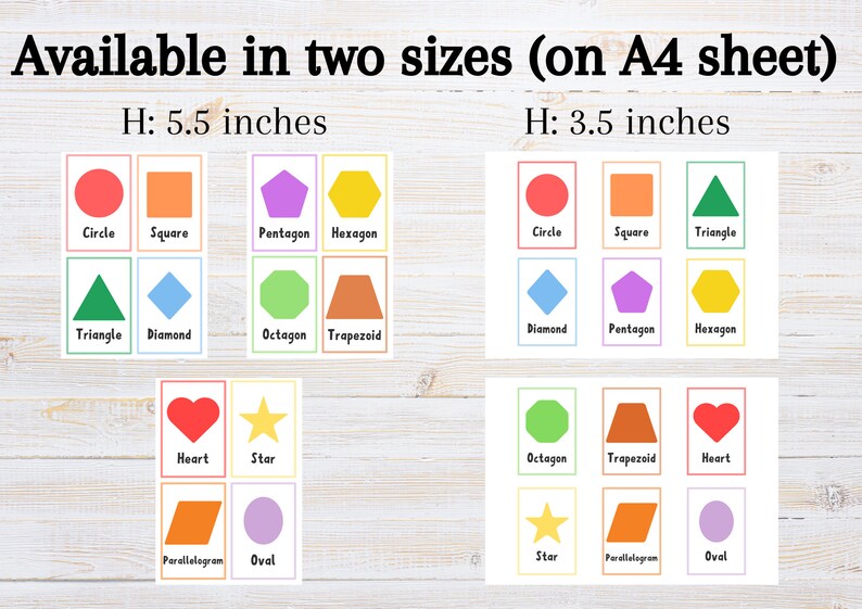 12 Shapes Flash Cards Pdf Printables Preschool Materials Homeschool ...