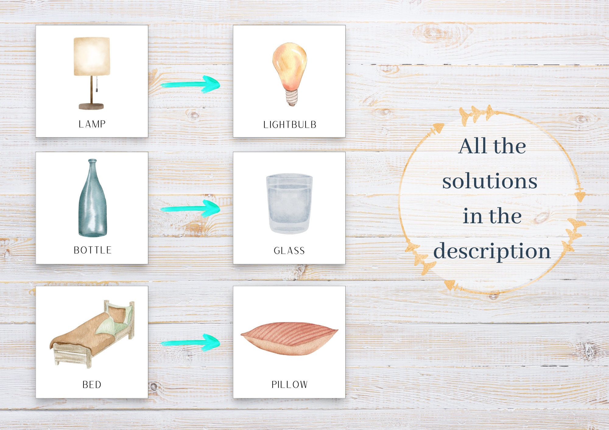 36 House Items Printable Matching Cards | Matching Game | Homeschool ...