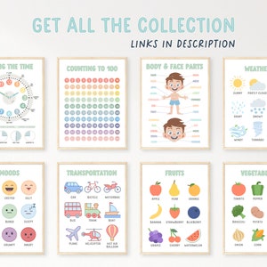 BUNDLE 6 Educational Posters | Homeschool Preschool Printables | ABC ...