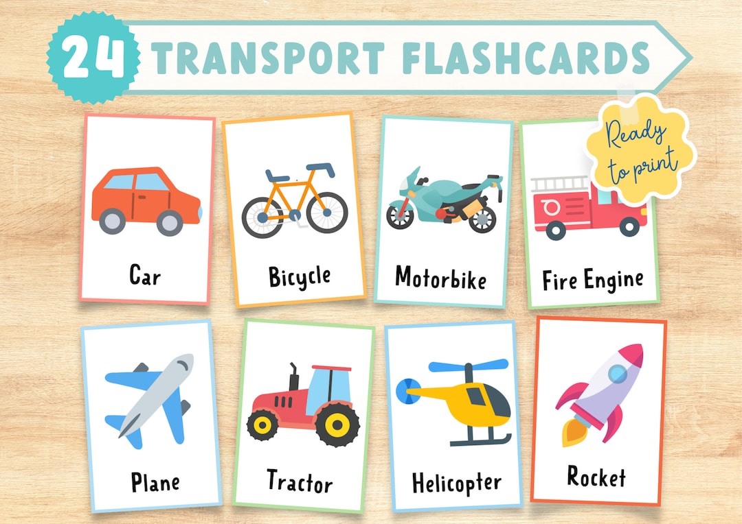 Transport Flashcards Montessori Flashcards Homeschool Preschool ...