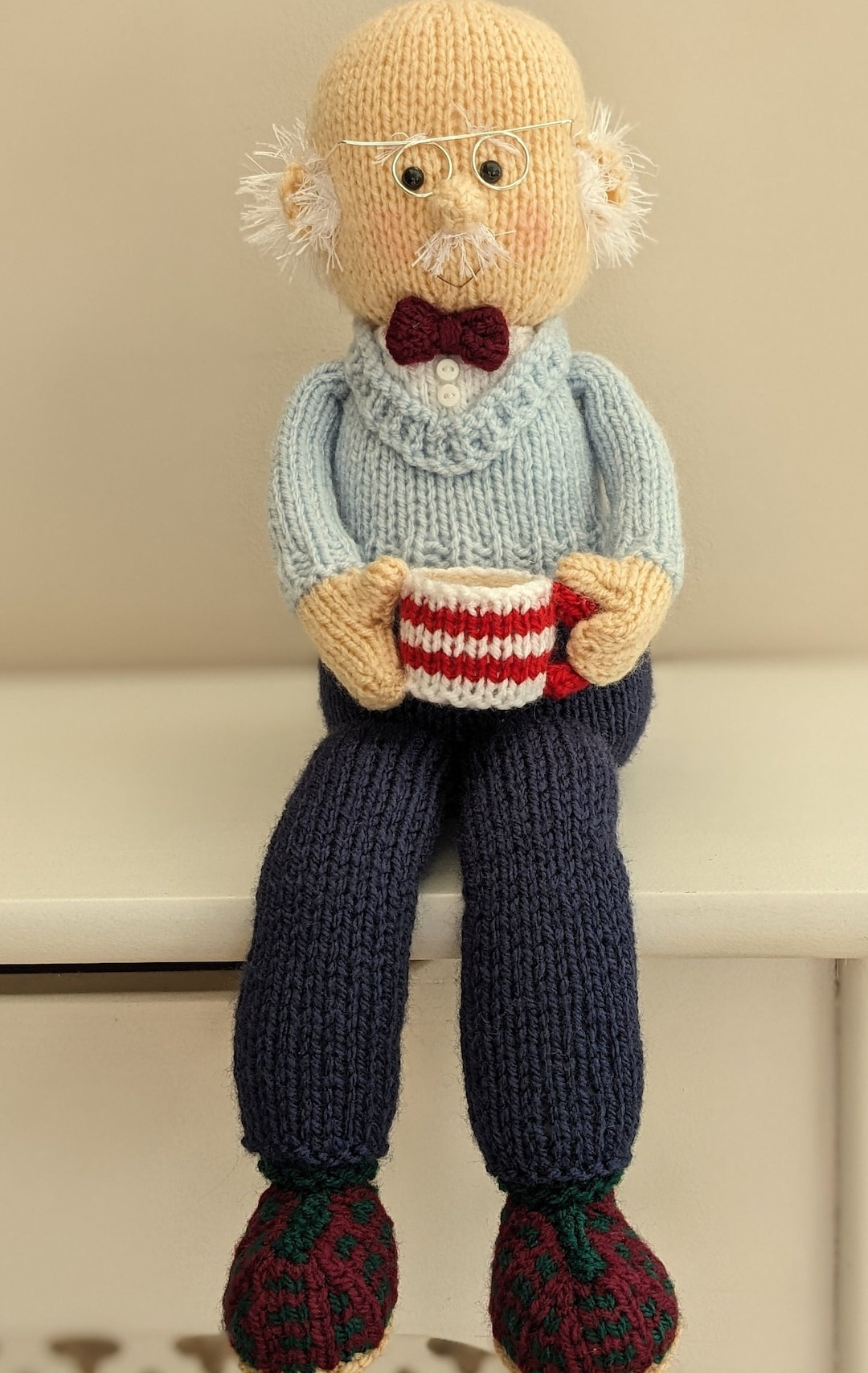 Knitting Pattern. Printed and Posted. Grandpa Shelf Sitter. Pattern ...