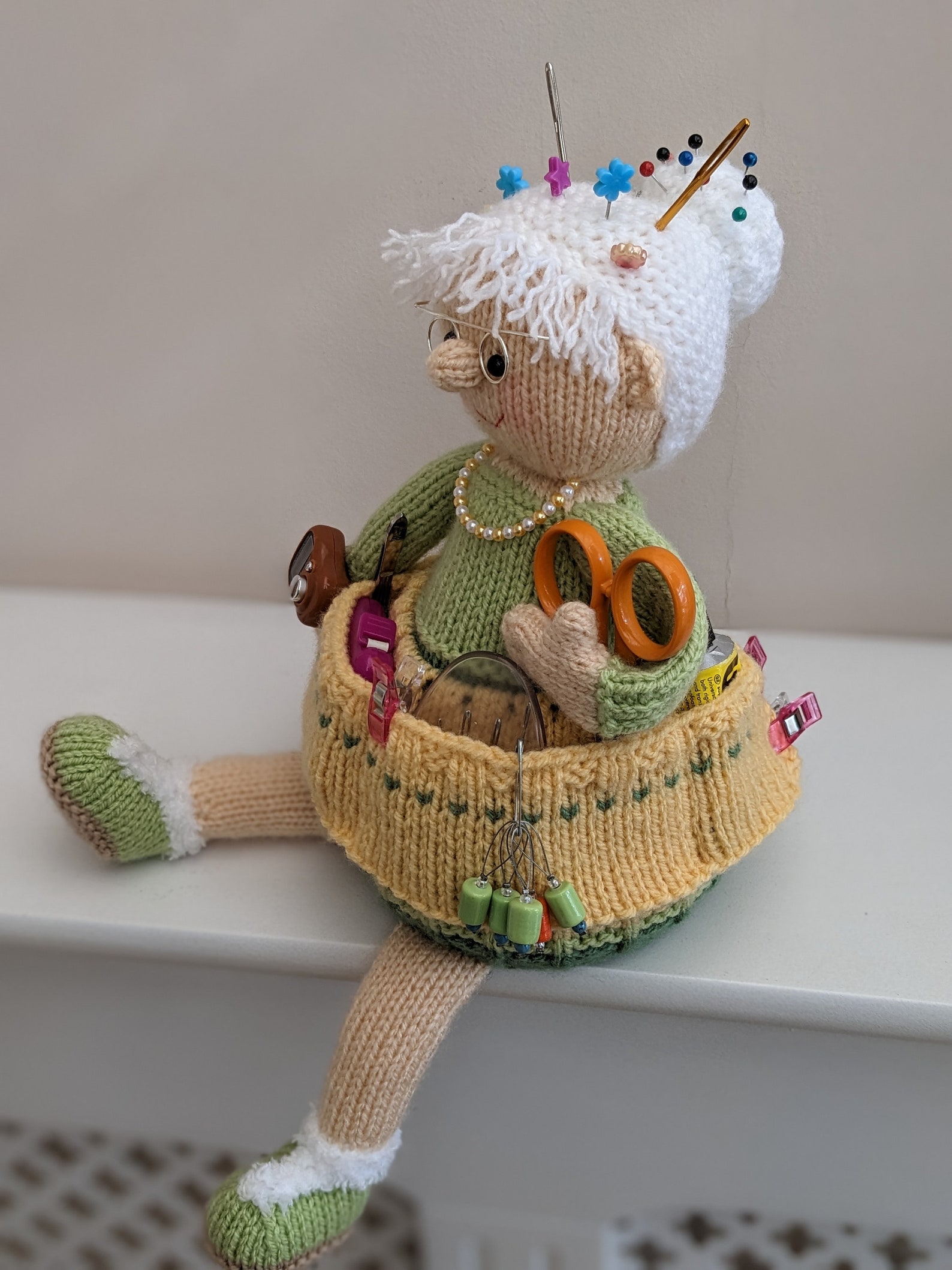 Knitting Pattern. Printed and Posted. Crafty Nana Shelf Sitter Tidy ...