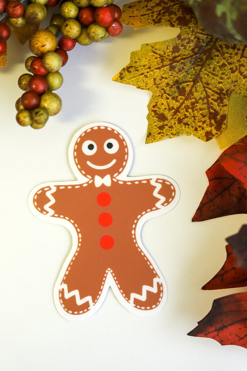 Gingerbread Man Sticker Waterproof Sticker Water Resistant Sticker ...