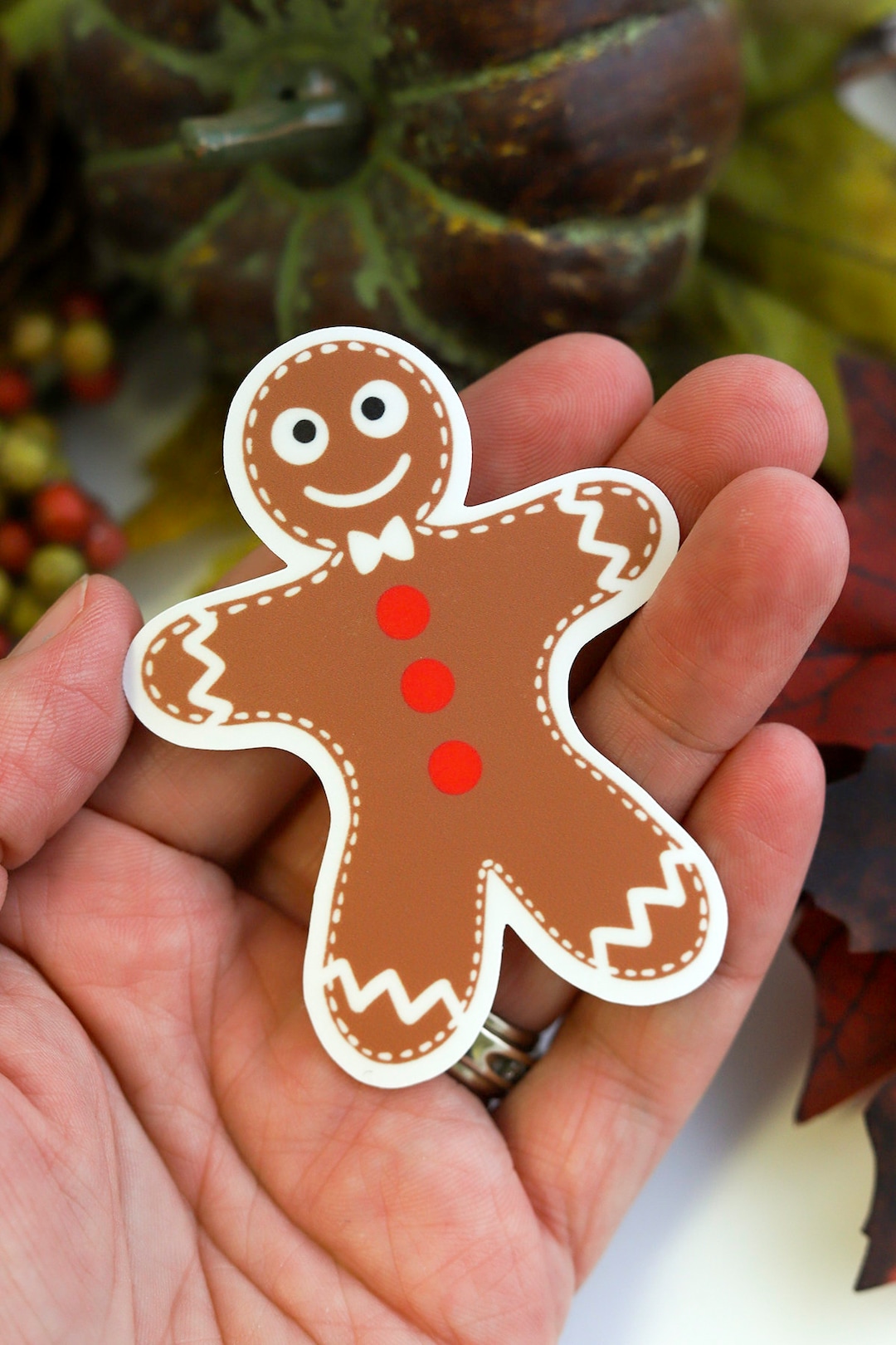 Gingerbread Man Sticker Waterproof Sticker Water Resistant Sticker ...
