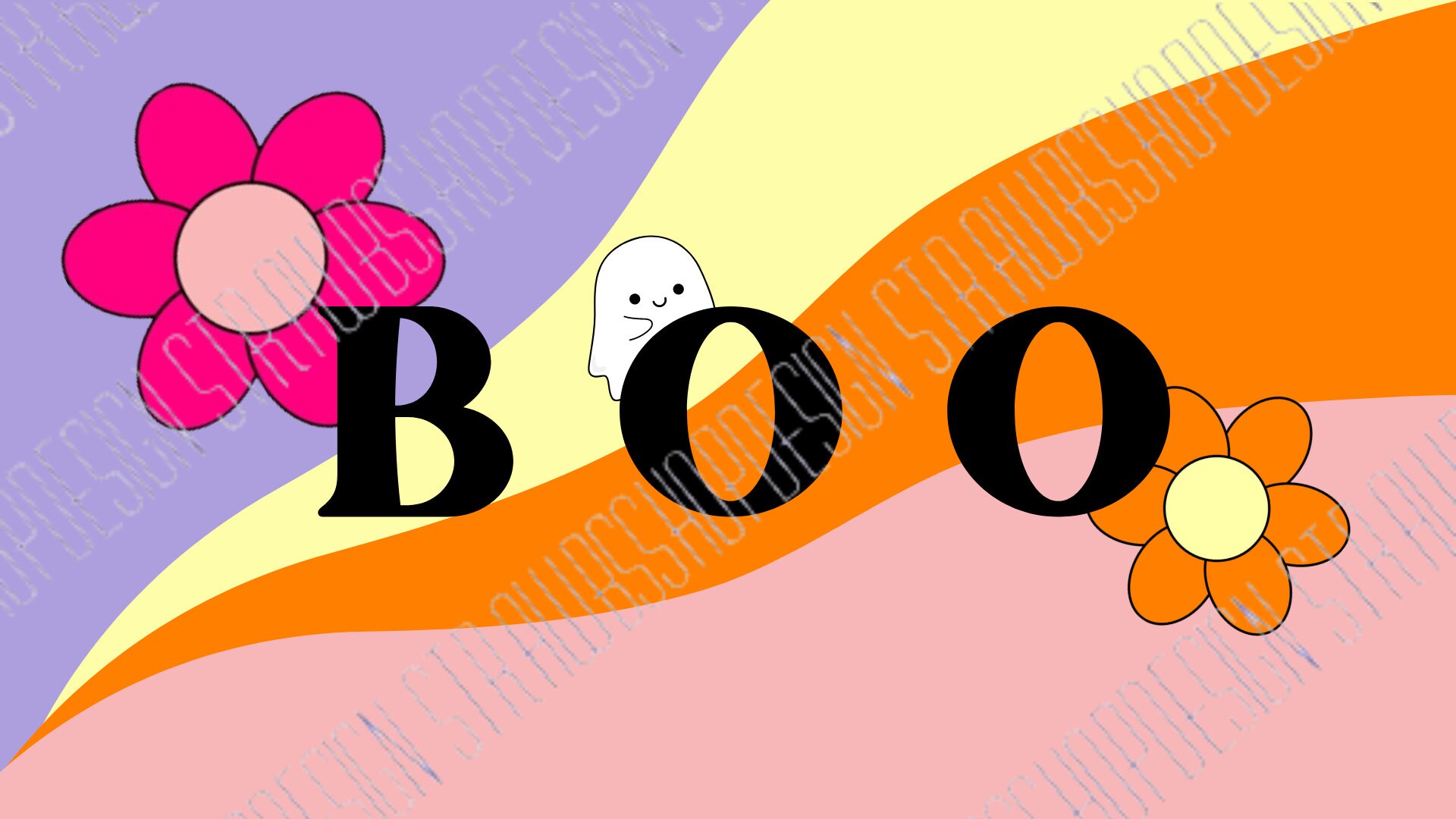 HALLOWEEN BOO RETRO Desktop Wallpaper - Etsy