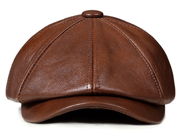 Men's Genuine Leather Hat Cap, Jazz Hat Cap, Gentleman Cow Hide Hat ...