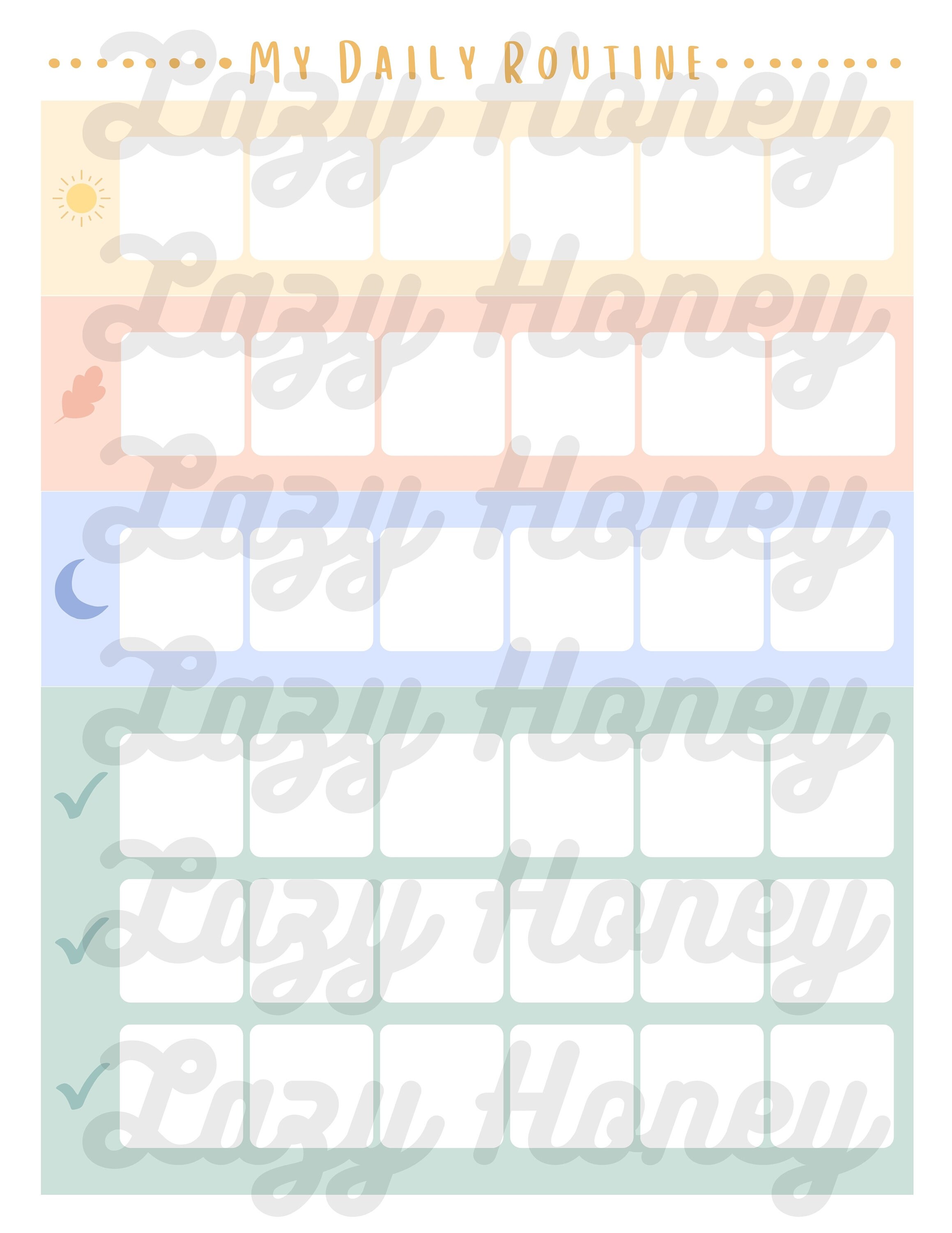 Editable Full Daily Routine Sheets Charts, Kids Daily Chores, Morning ...