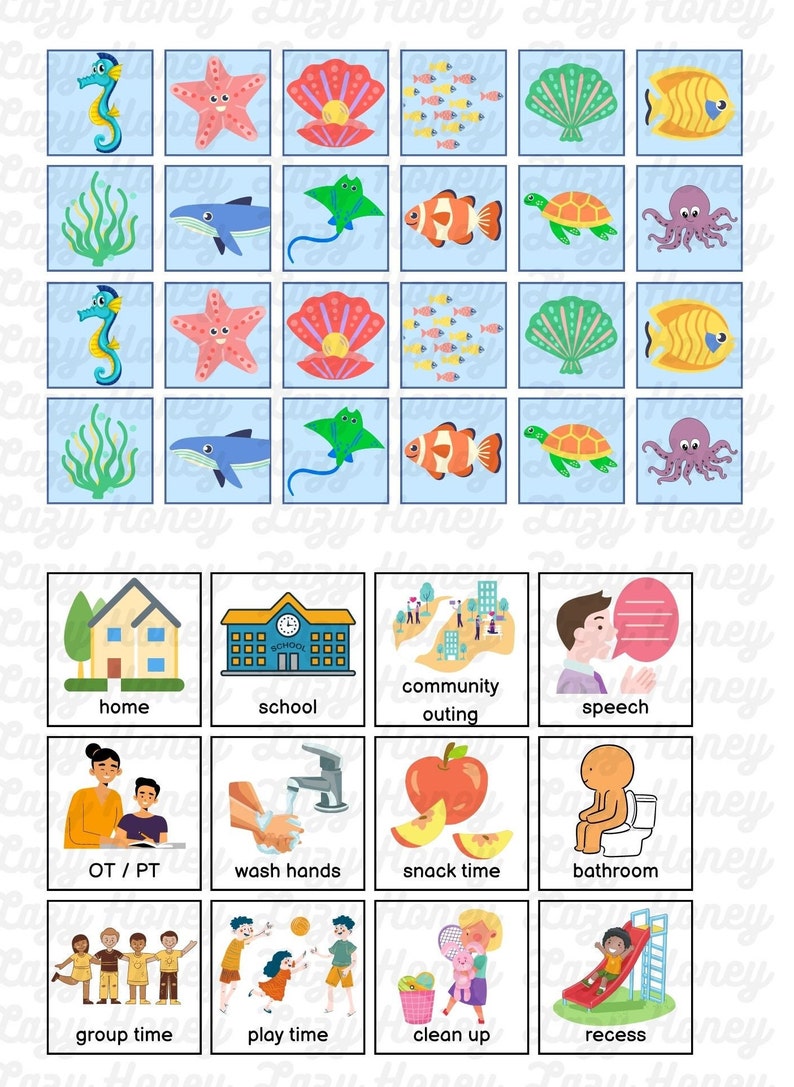 Ocean Bundle Token Charts First Then 84 PECS 24 Tokens Schedule Board ...