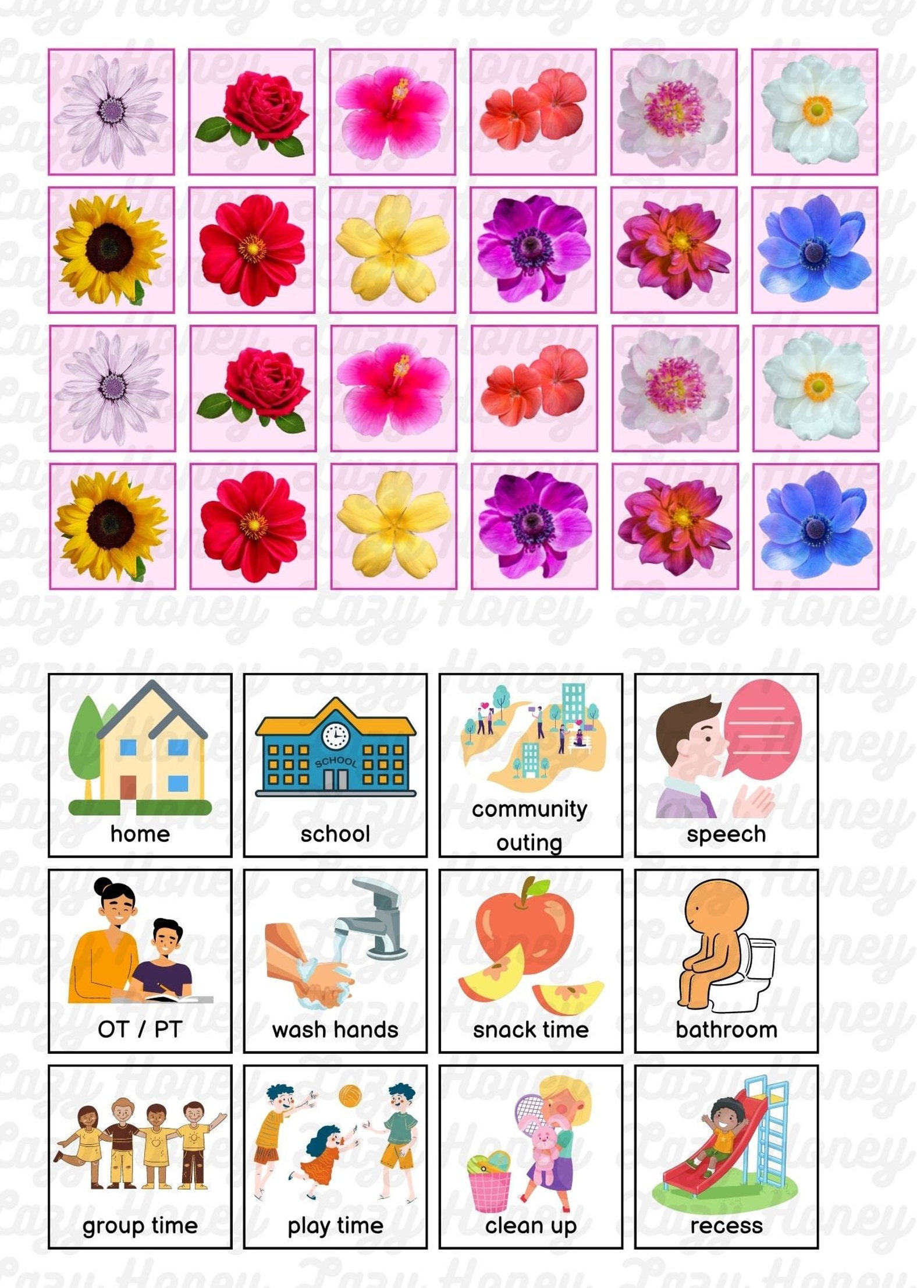 Flowers Bundle Token Charts First Then 84 PECS 24 Tokens Schedule Board ...