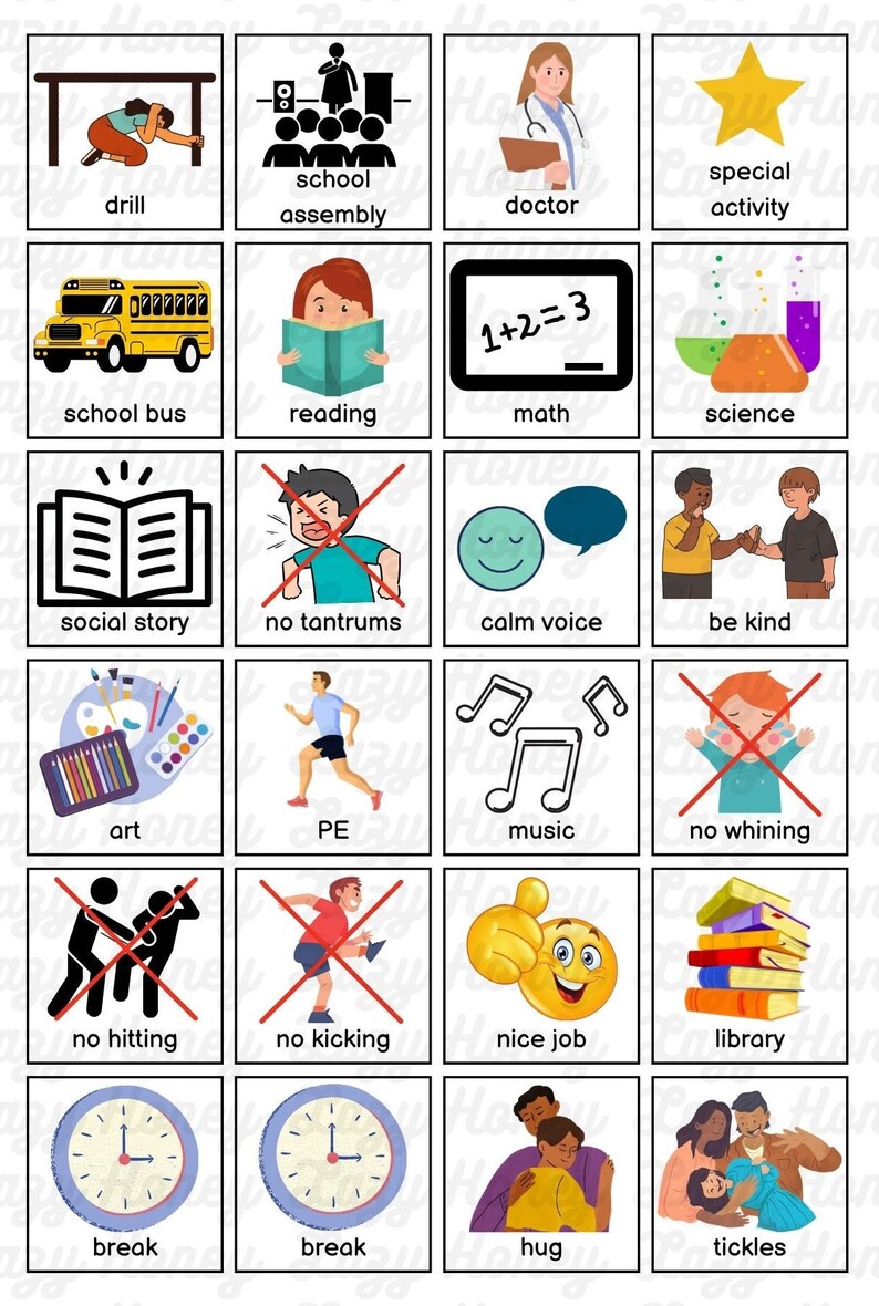 Dinosaur Bundle Token Charts First Then 84 PECS 24 Tokens Schedule ...
