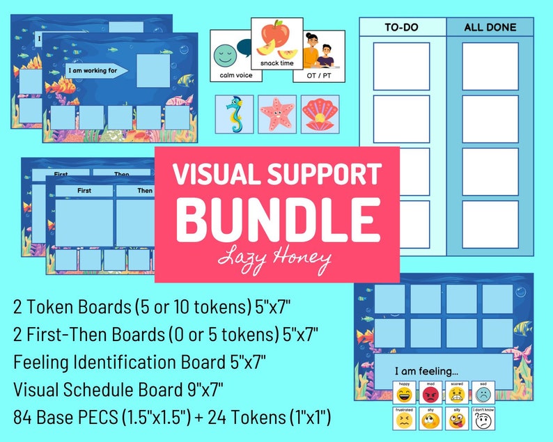 Ocean Bundle Token Charts First Then 84 PECS 24 - Etsy
