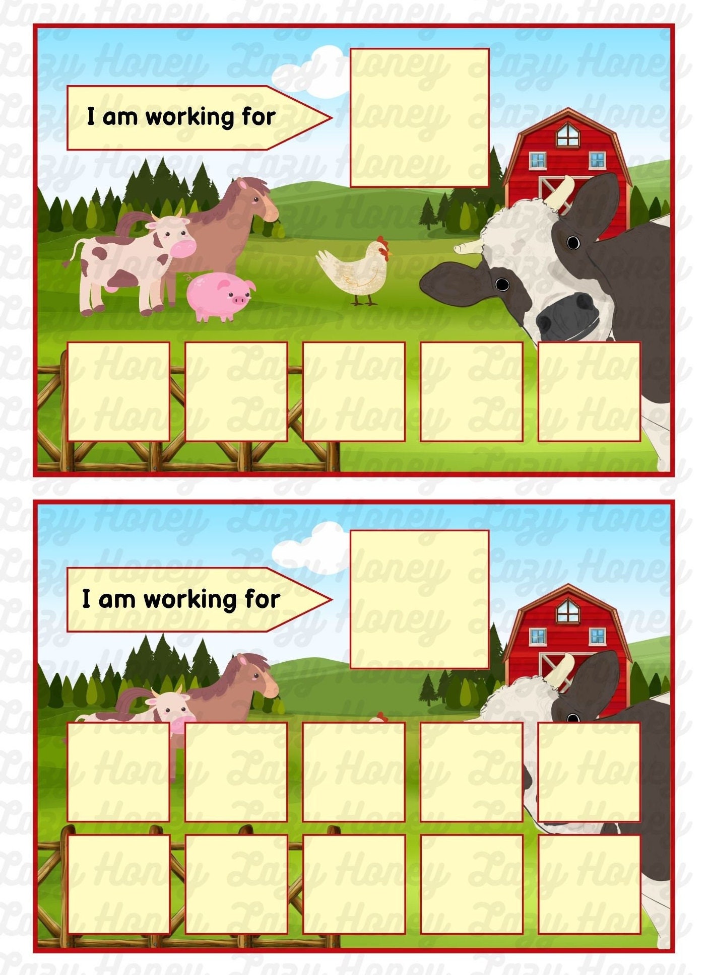 Farm Animals Bundle Token Charts First Then 84 PECS 24 Tokens Schedule ...