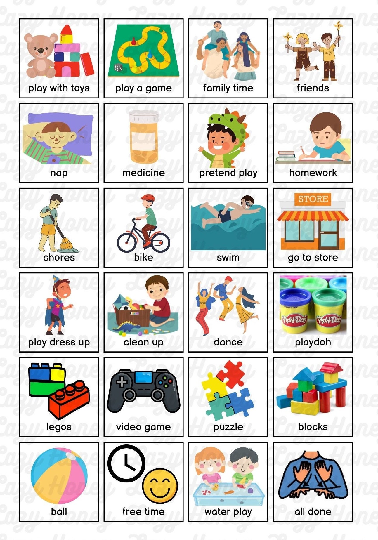 Dinosaur Bundle Token Charts First Then 84 PECS 24 Tokens Schedule ...