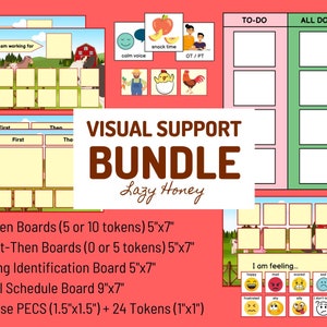 Farm Animals Bundle Token Charts First Then 84 PECS 24 Tokens Schedule ...