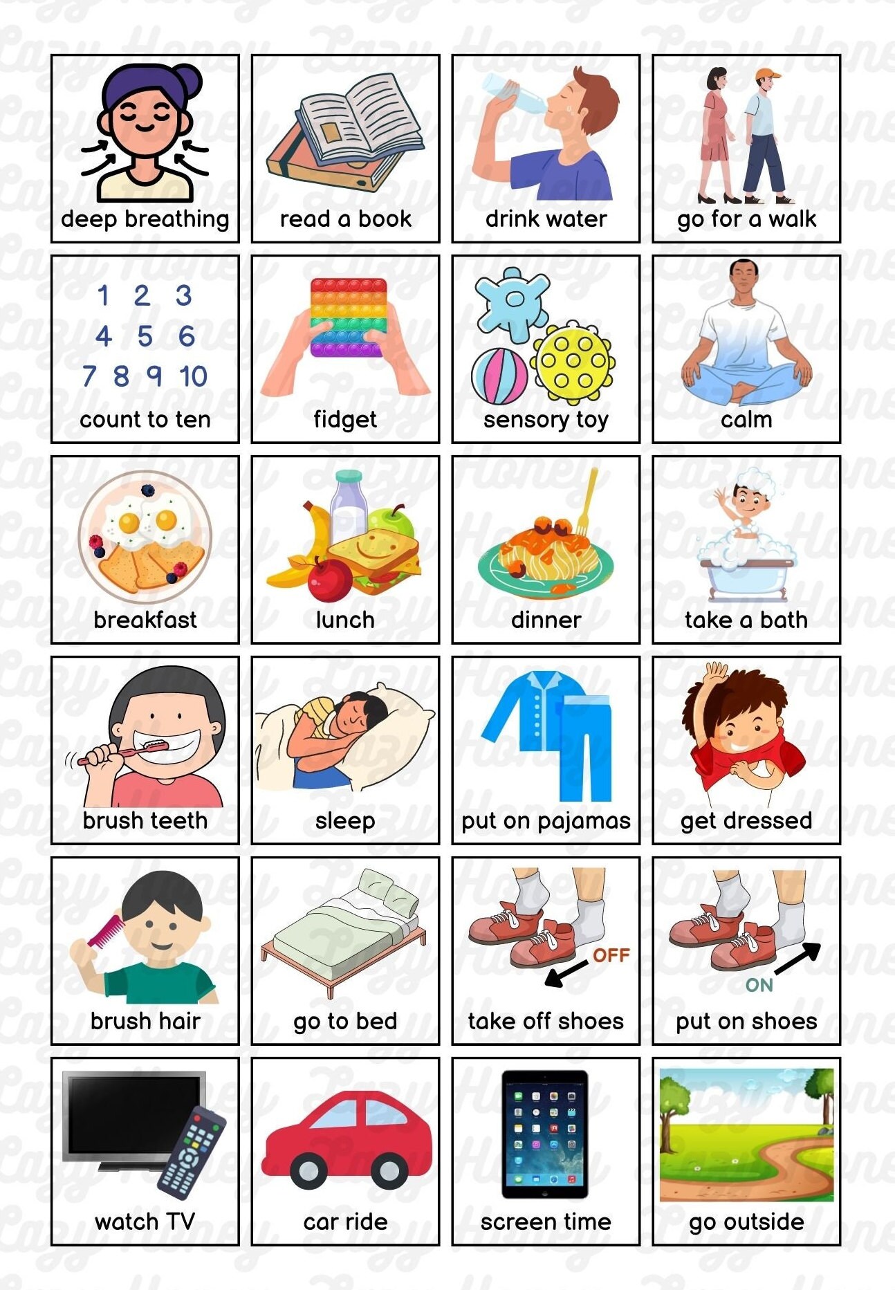 Pink Bundle Token Charts First Then 84 PECS 24 Tokens Schedule Board ...