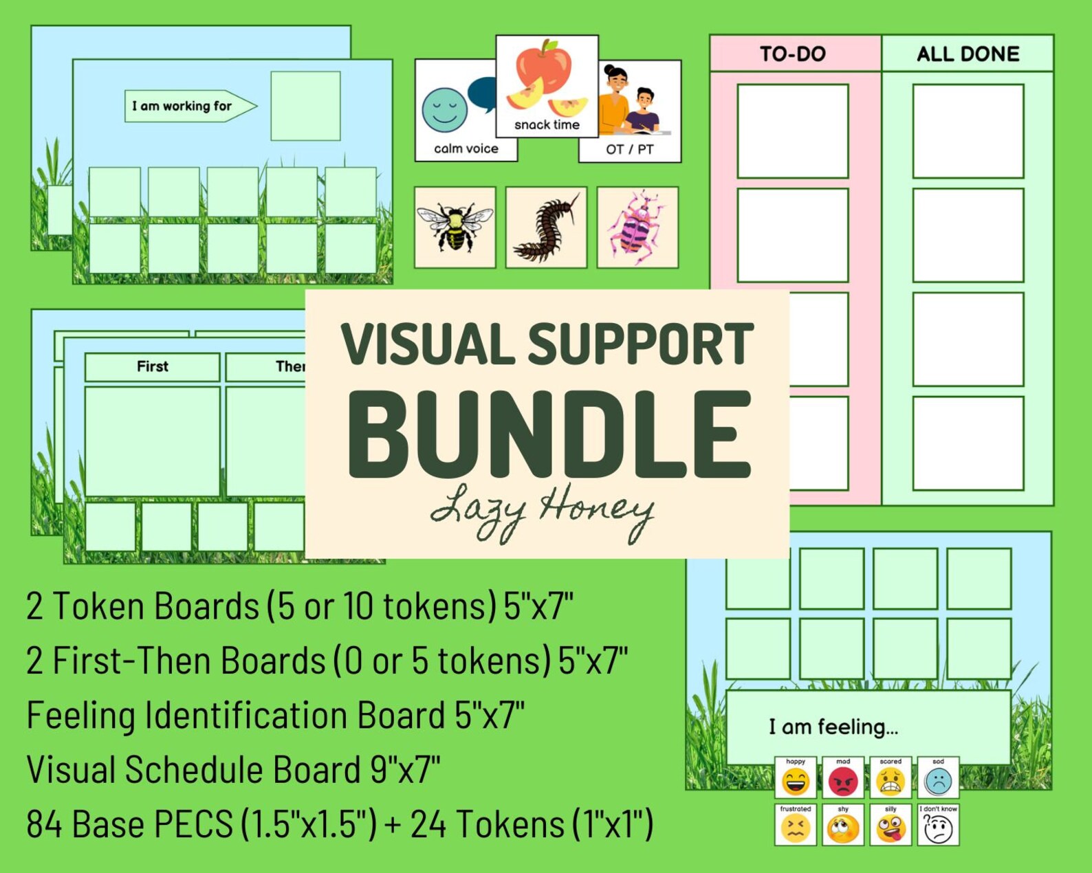 Bugs Bundle Token Charts First Then 84 PECS 24 Tokens Schedule Board ...