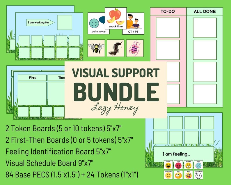 Bugs Bundle Token Charts First Then 84 PECS 24 Tokens Schedule Board ...