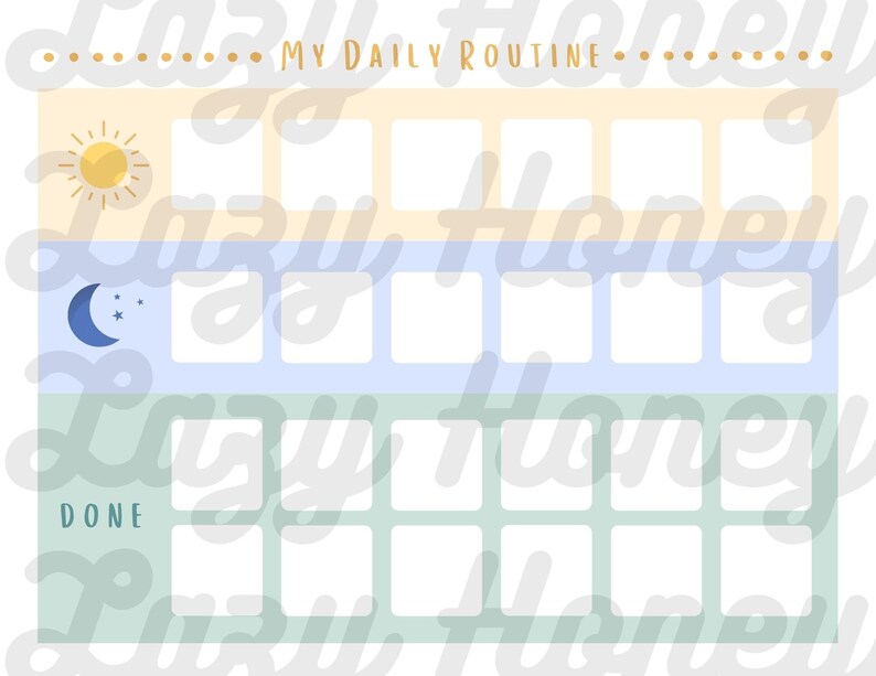 Editable Daily Routine Chart Kids Daily Chores Morning - Etsy Australia