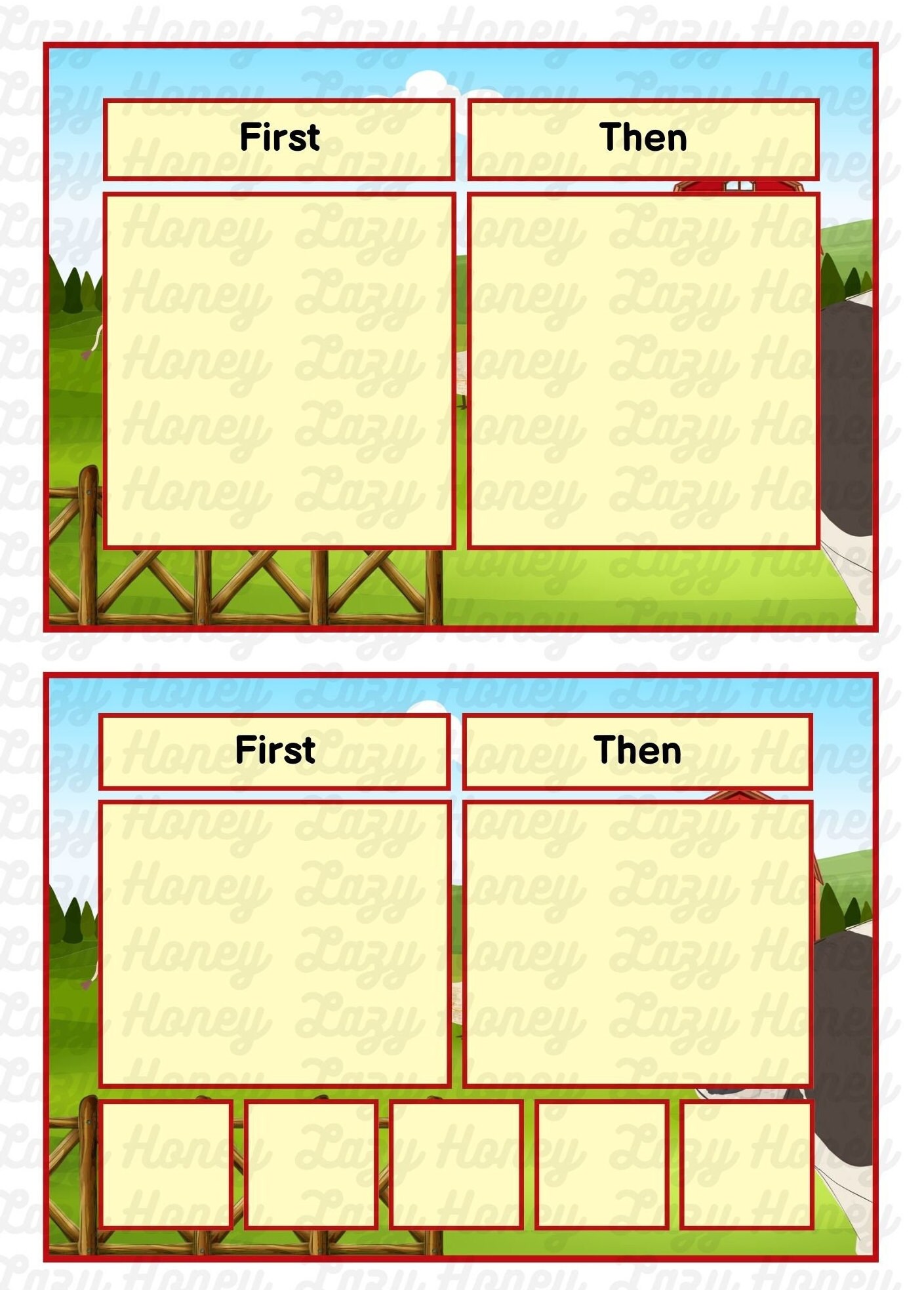 Farm Animals Bundle Token Charts First Then 84 PECS 24 Tokens Schedule ...