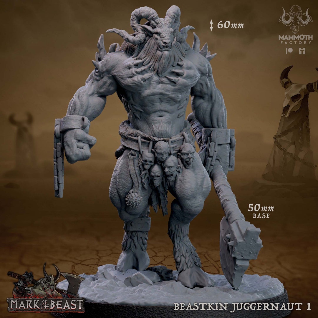 Beastkin Juggernaut Mini by Mammoth Factory Games D&D Miniatures ...