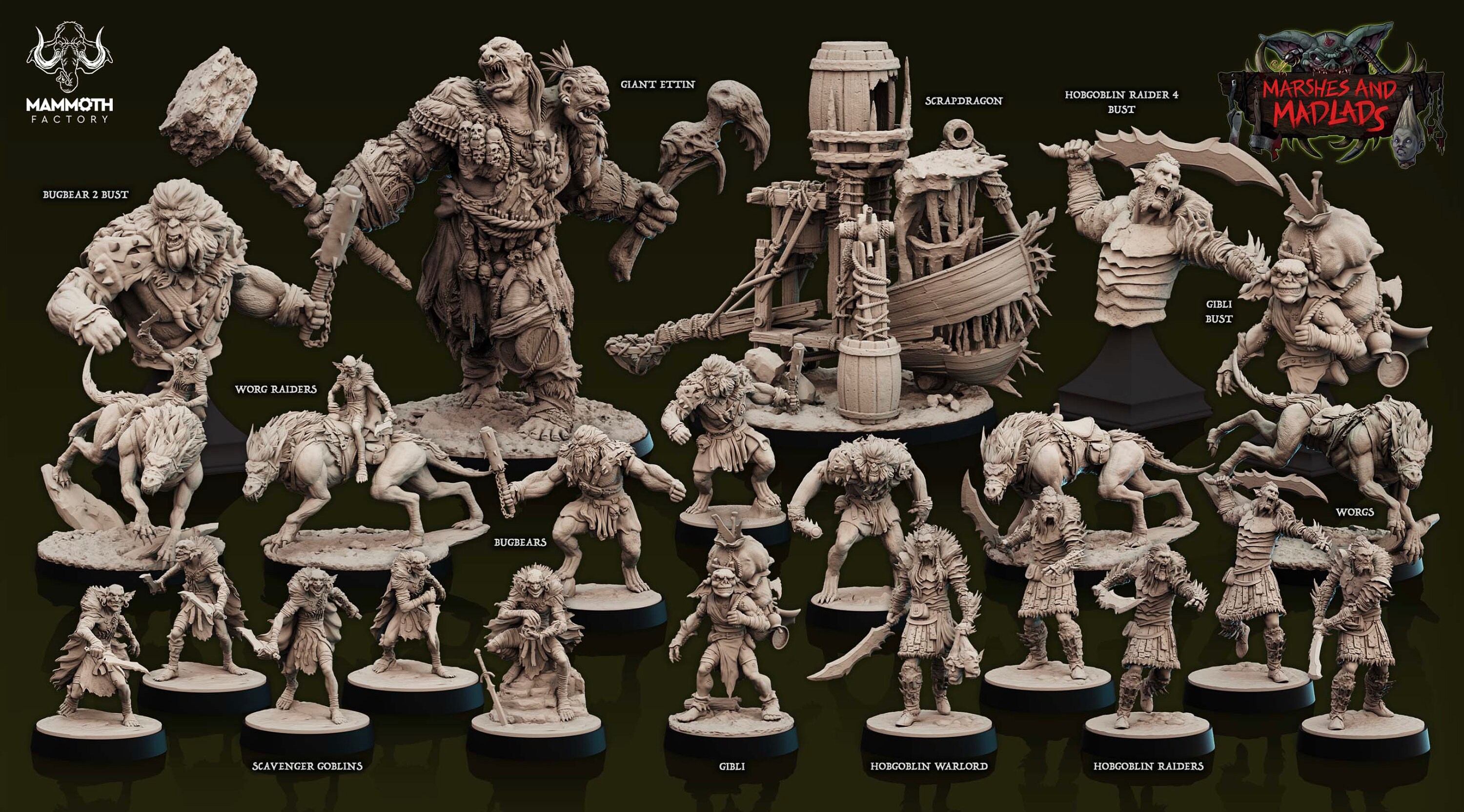 Giant Ettin Mini by Mammoth Factory Games D&D Miniatures - Etsy