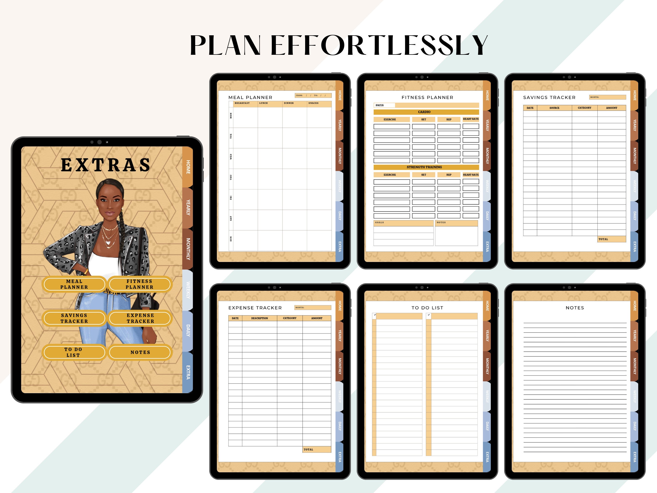 Black Girl Digital Planner, Melanin Planner, Black Woman Planner ...