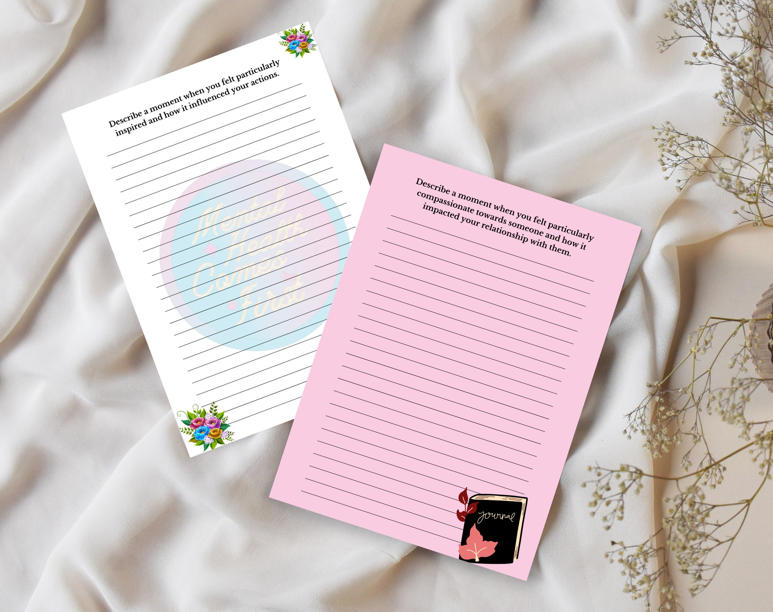 Mental Health Journal, Printable Mental Health Journal, Self Care ...