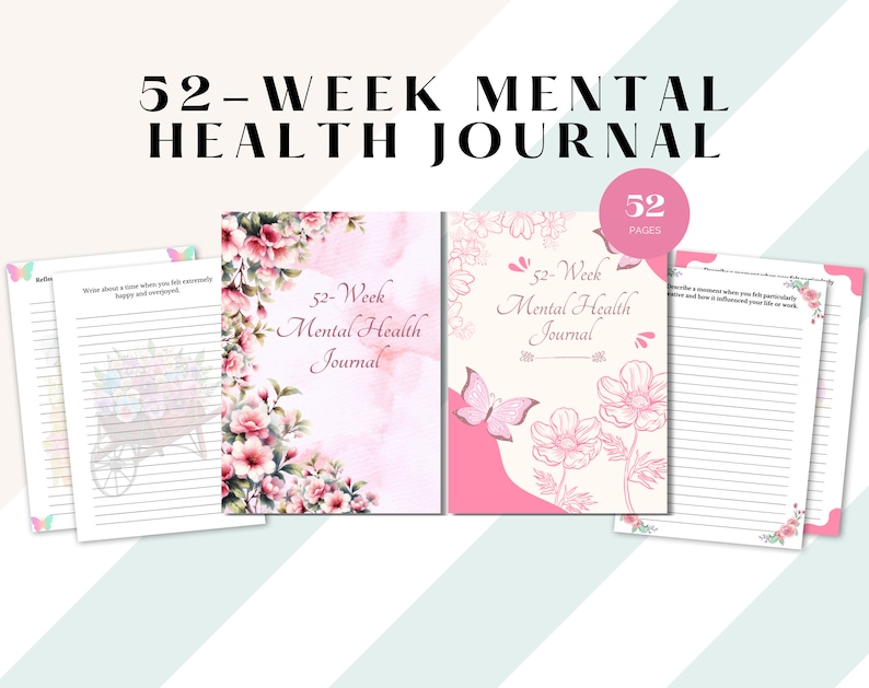 Mental Health Journal, Printable Mental Health Journal, Self Care ...